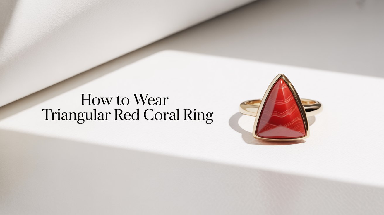 How to Wear a Triangular Red Coral Ring - Pmkk Gems